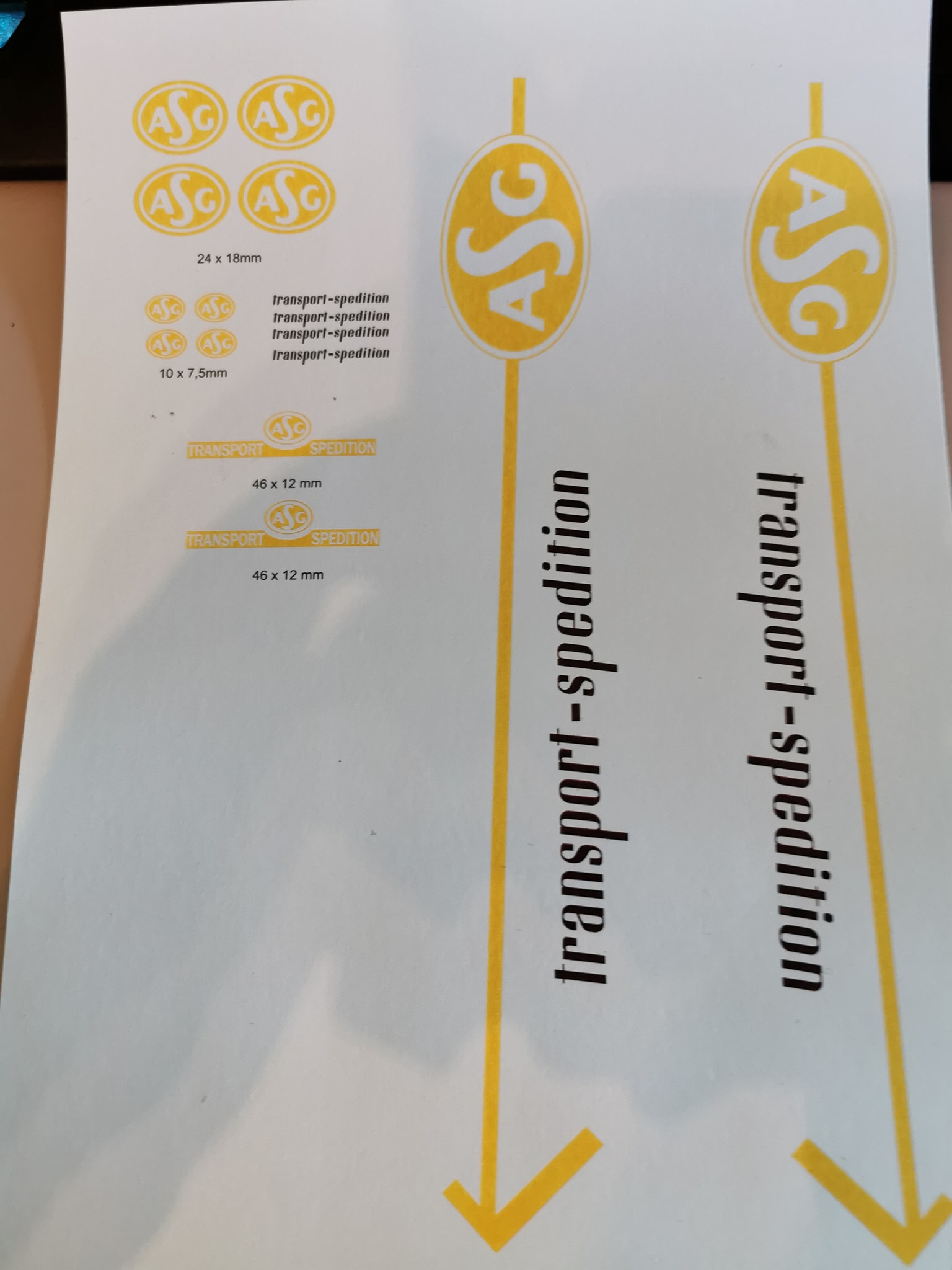 Decal set ASG. Logos fits to custom models 1:24 - Nordictruckdetails.com