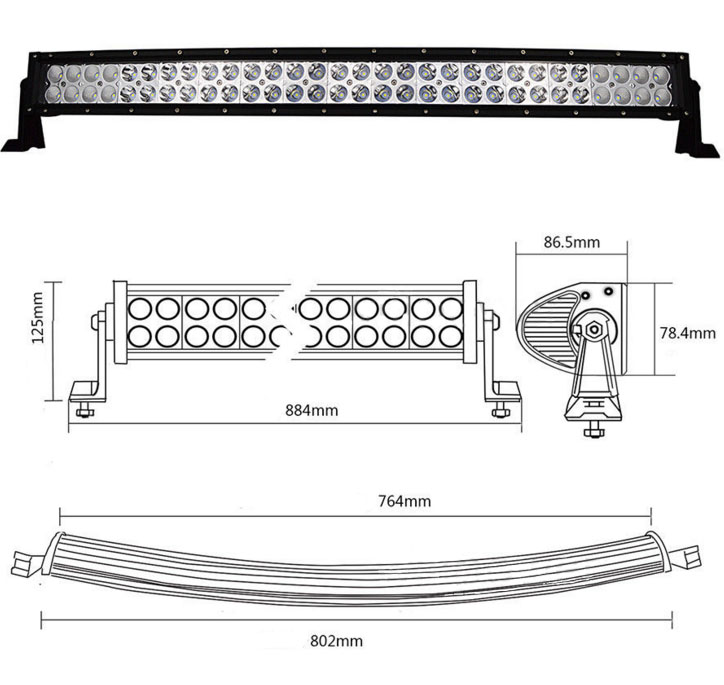 LEDRAMP 2-raders BÖJD 32" / 180* - SafeRace
