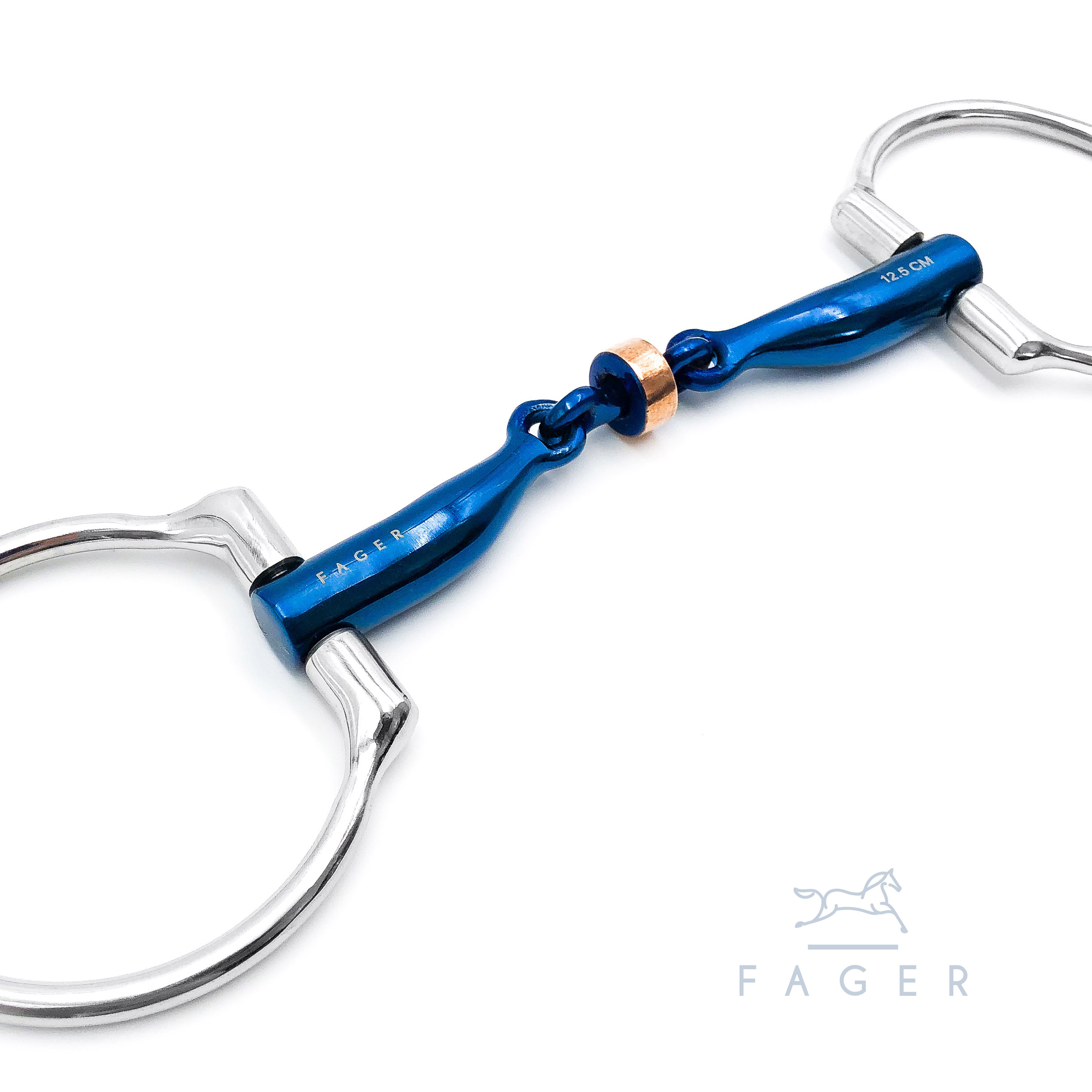 Fager "Sally" Titanium Anatomic Copper Roller Eggbutt bit - På Bettet
