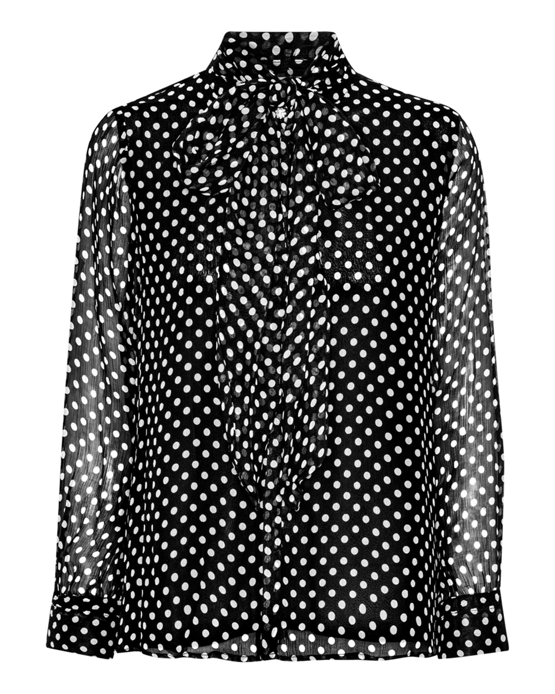 Blus Hope avtagbar knut svart/vit prickig - Jacobssons