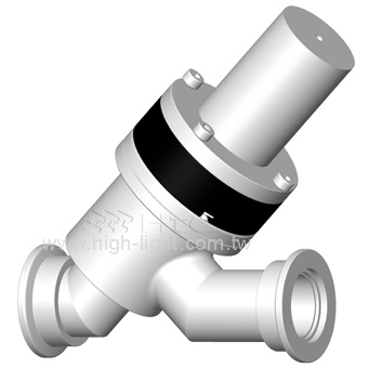 Inline valve DN16ISO-KF pneumatic - Löwener Vacuum Technology AB
