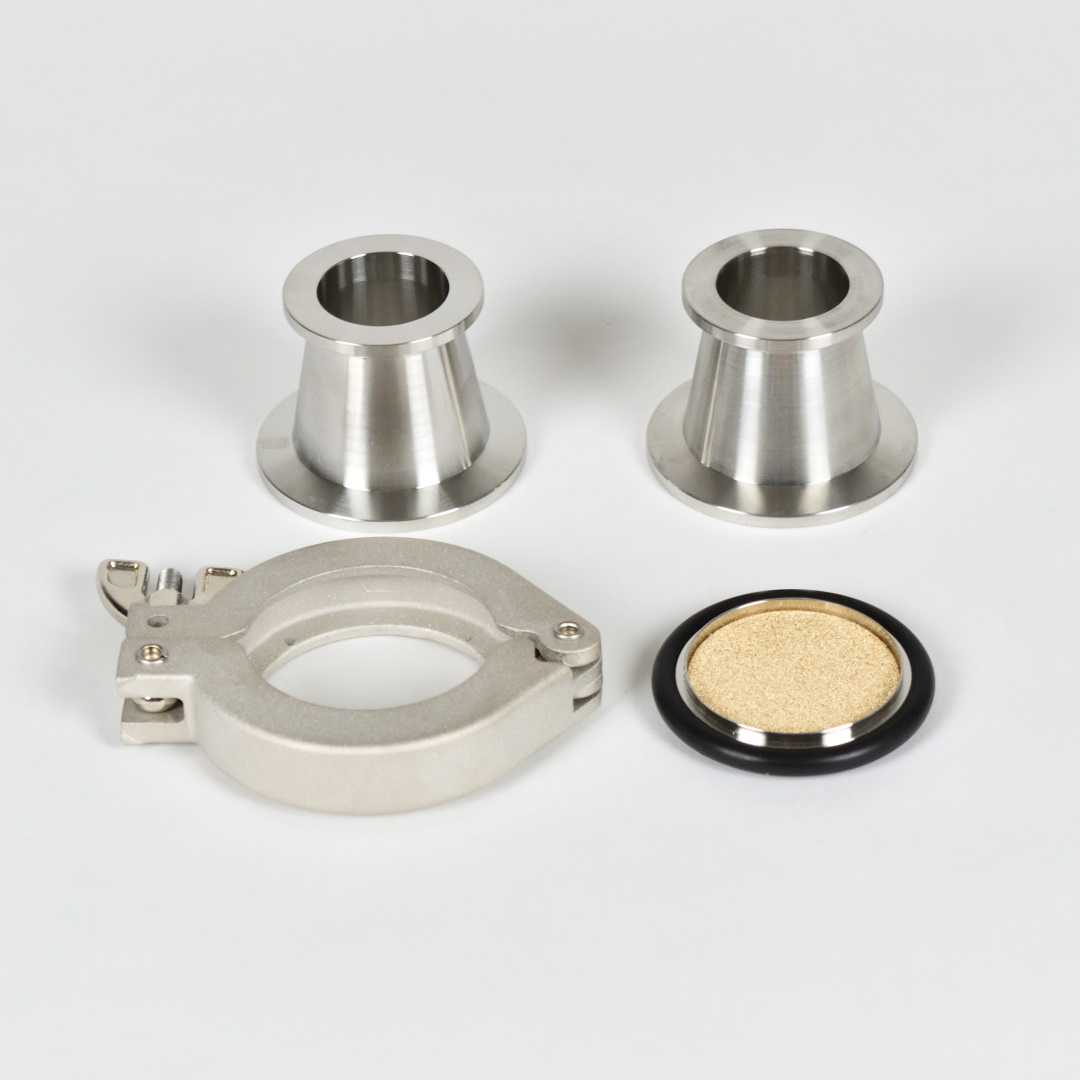 Partikelfilter DN25ISO-K med bronsinsats DN40ISO-KF rostfritt/FPM 20µ ...