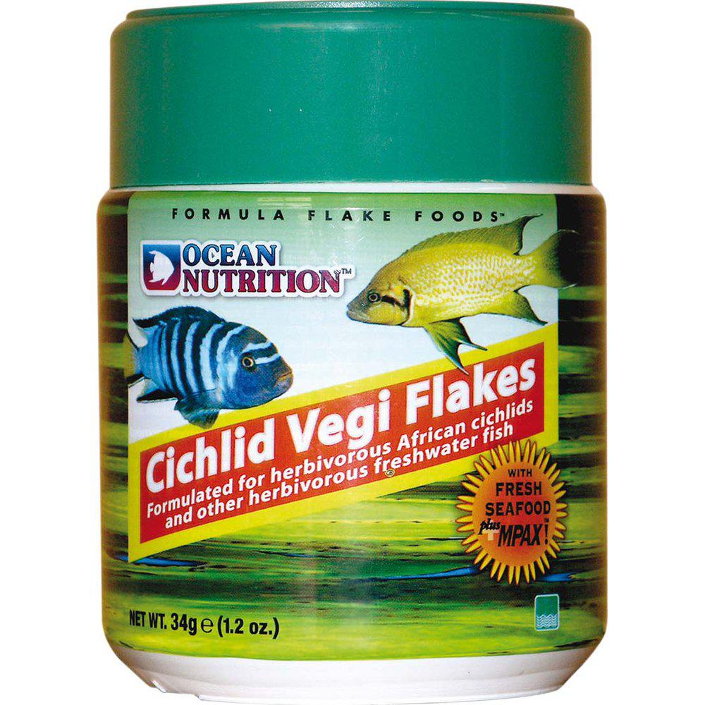 Ocean Nutrition - Cichlid Vegi Flake 71g - Akvariumkungen.se