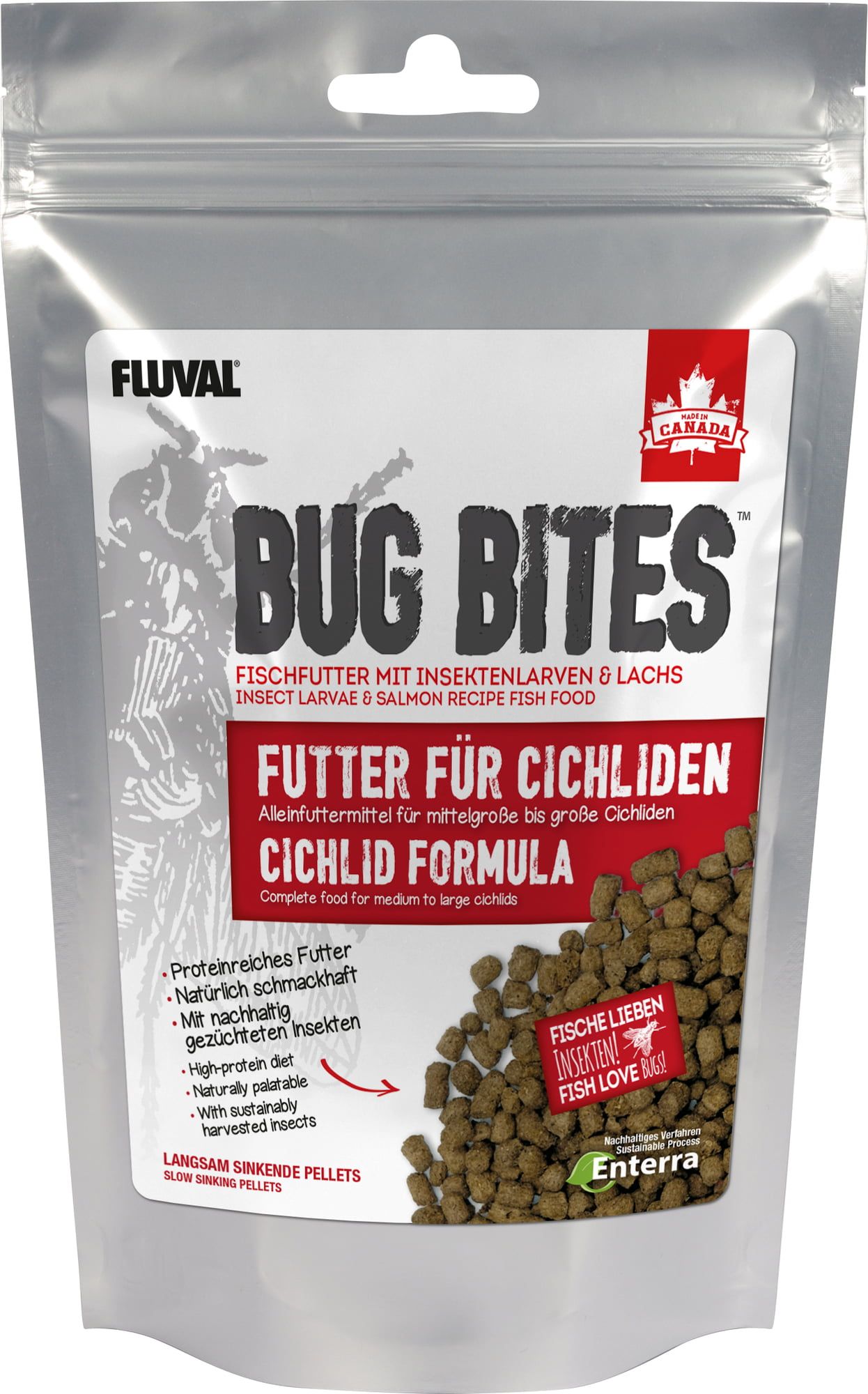 Fluval - Bug Bites - Cichlids Pellets M/L 100g - Akvariumkungen.se