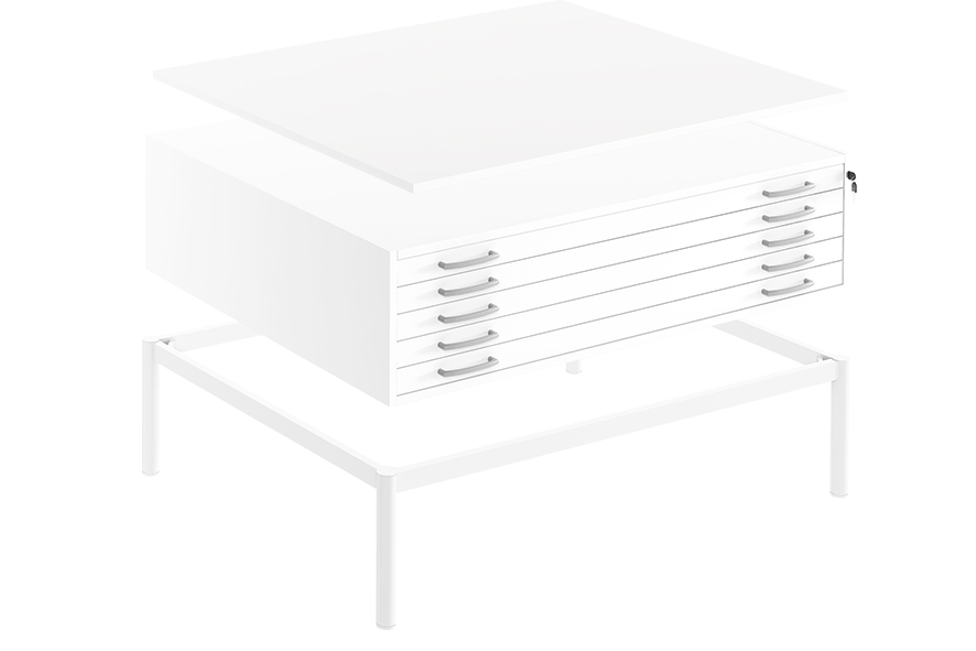 Ritningsskåp A0 med stativ - Paket komplett - 1309x921x706 mm ...