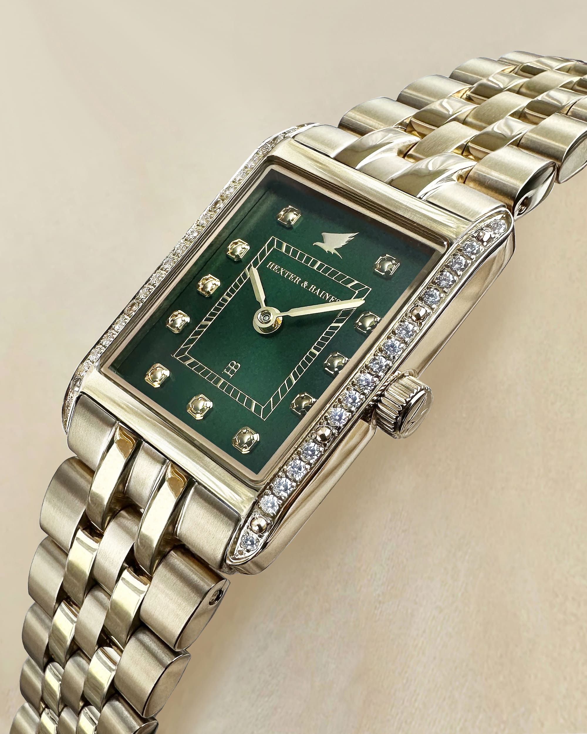 H&B Gala Pavé, Gold & Green - Hexter & Baines