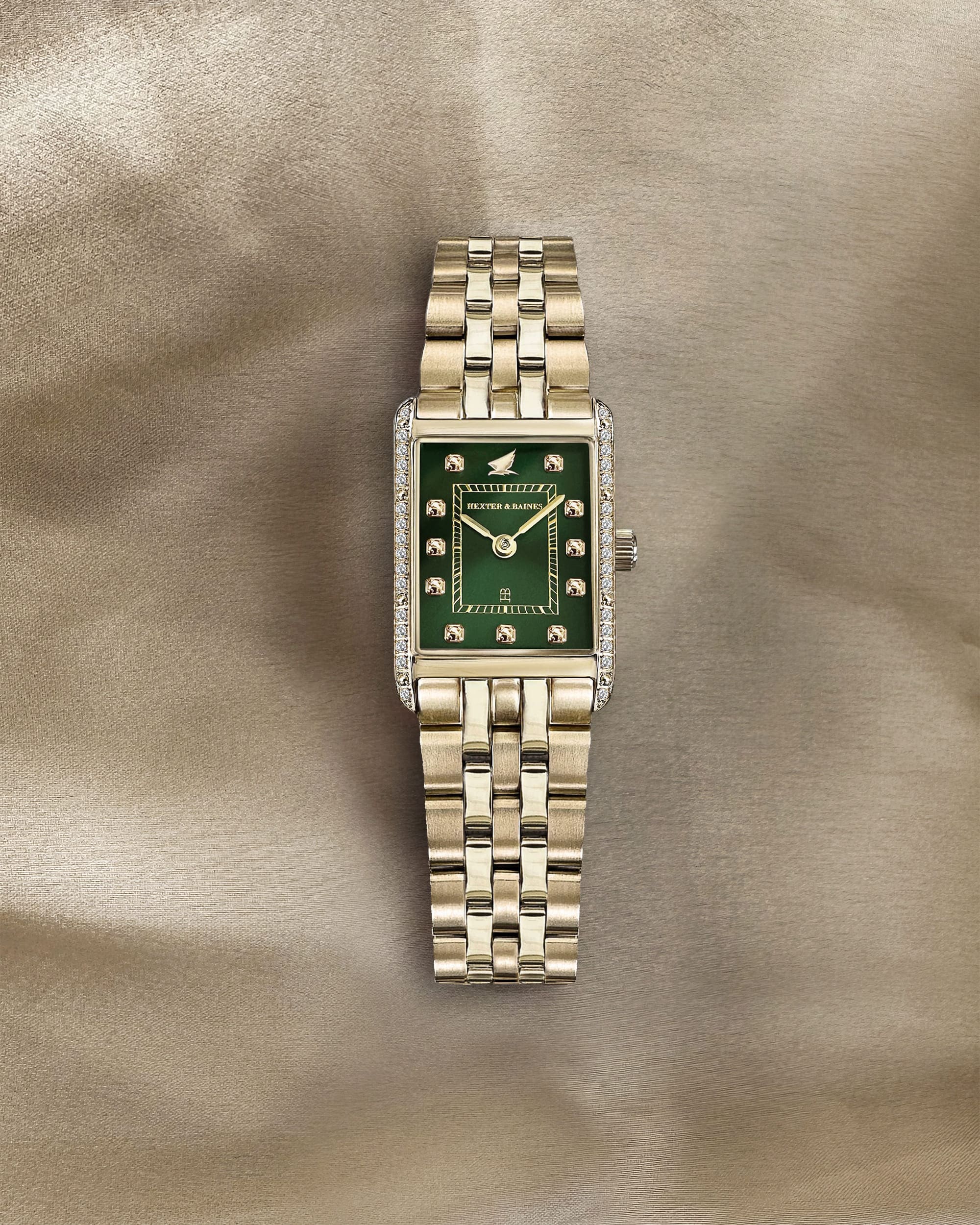 H&B Gala Pavé, Gold & Green - Hexter & Baines