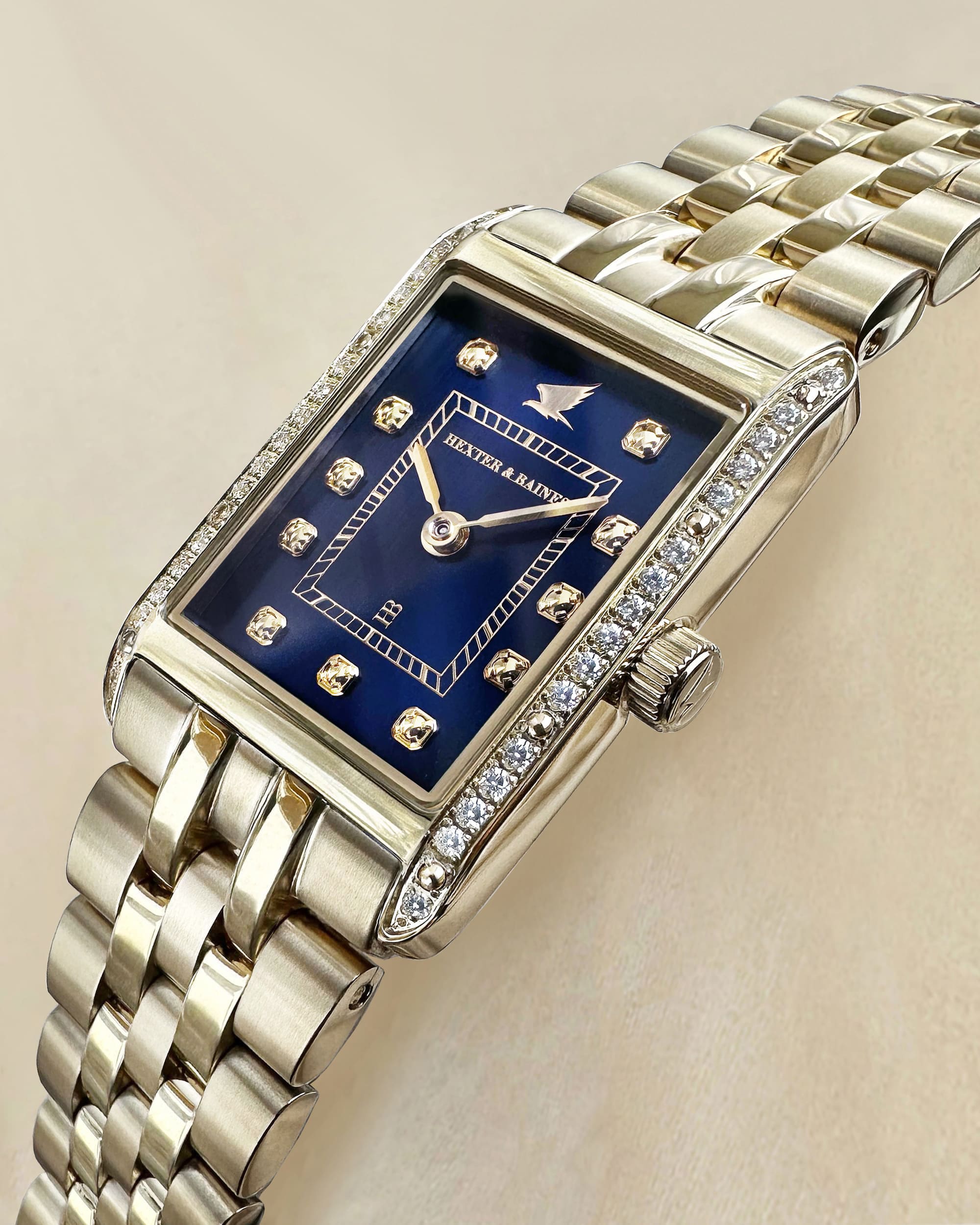 H&B Gala Pavé, Gold & Navy Blue - Hexter & Baines