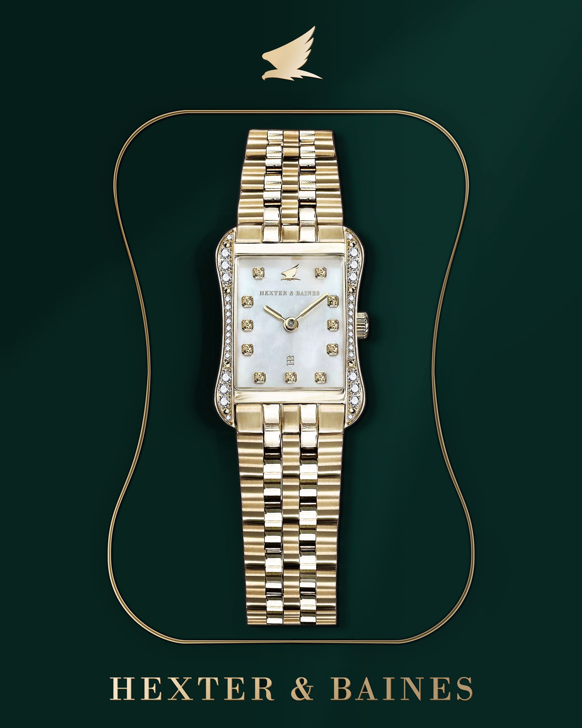 H&B Cronvas Pavé, Gold & Pearl - Hexter & Baines - US