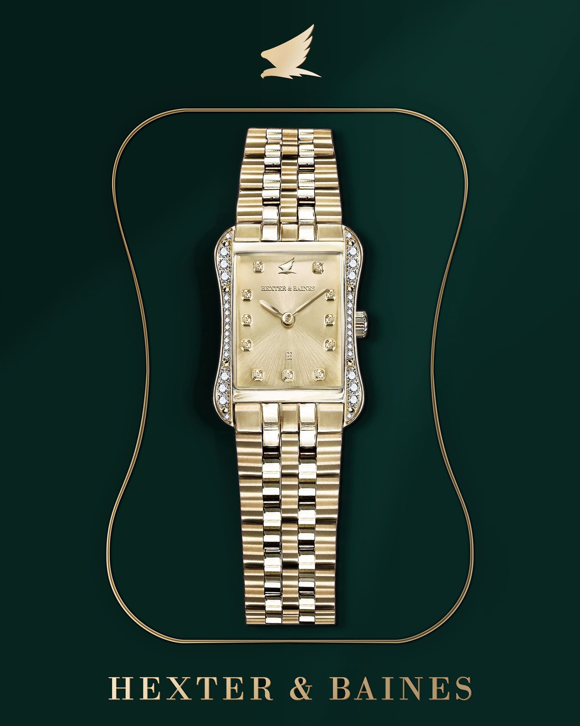H&B Cronvas Pavé, Gold Sunray - Hexter & Baines