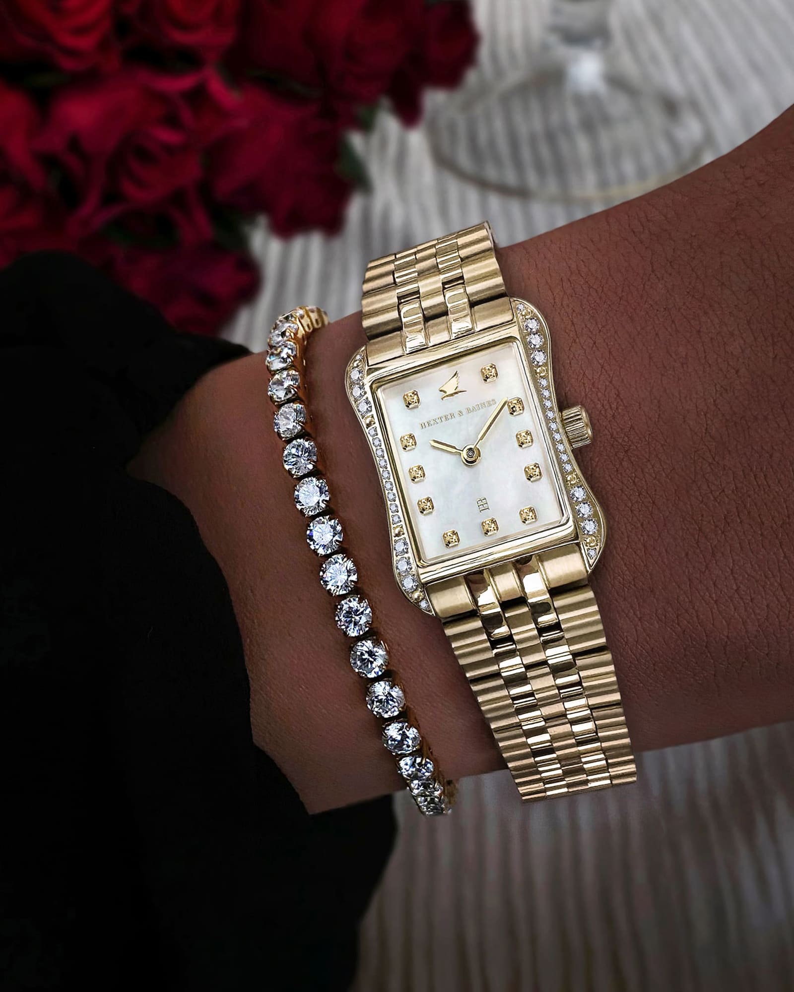 H&B Cronvas Pavé, Gold & Pearl - Hexter & Baines - US