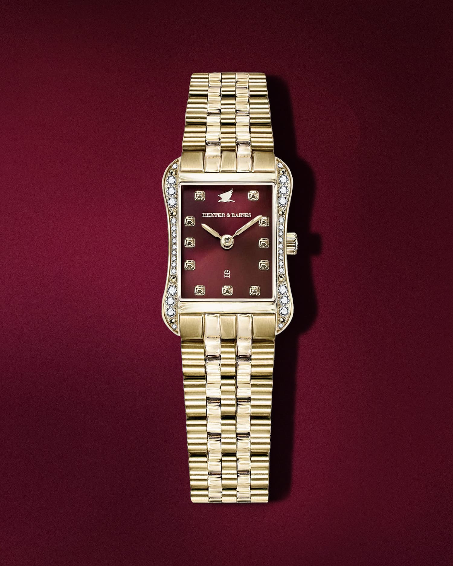 H&B Cronvas Pavé, Gold & Red - Hexter & Baines
