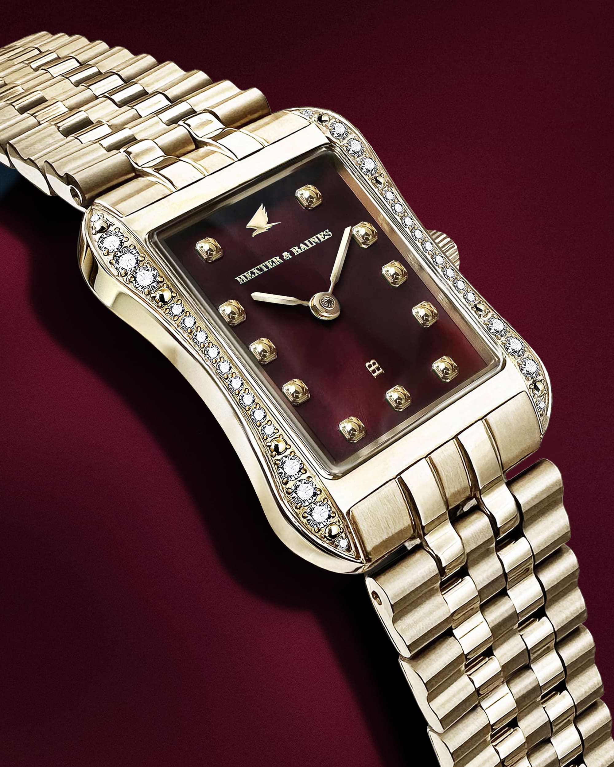 H&B Cronvas Pavé, Gold & Red - Hexter & Baines