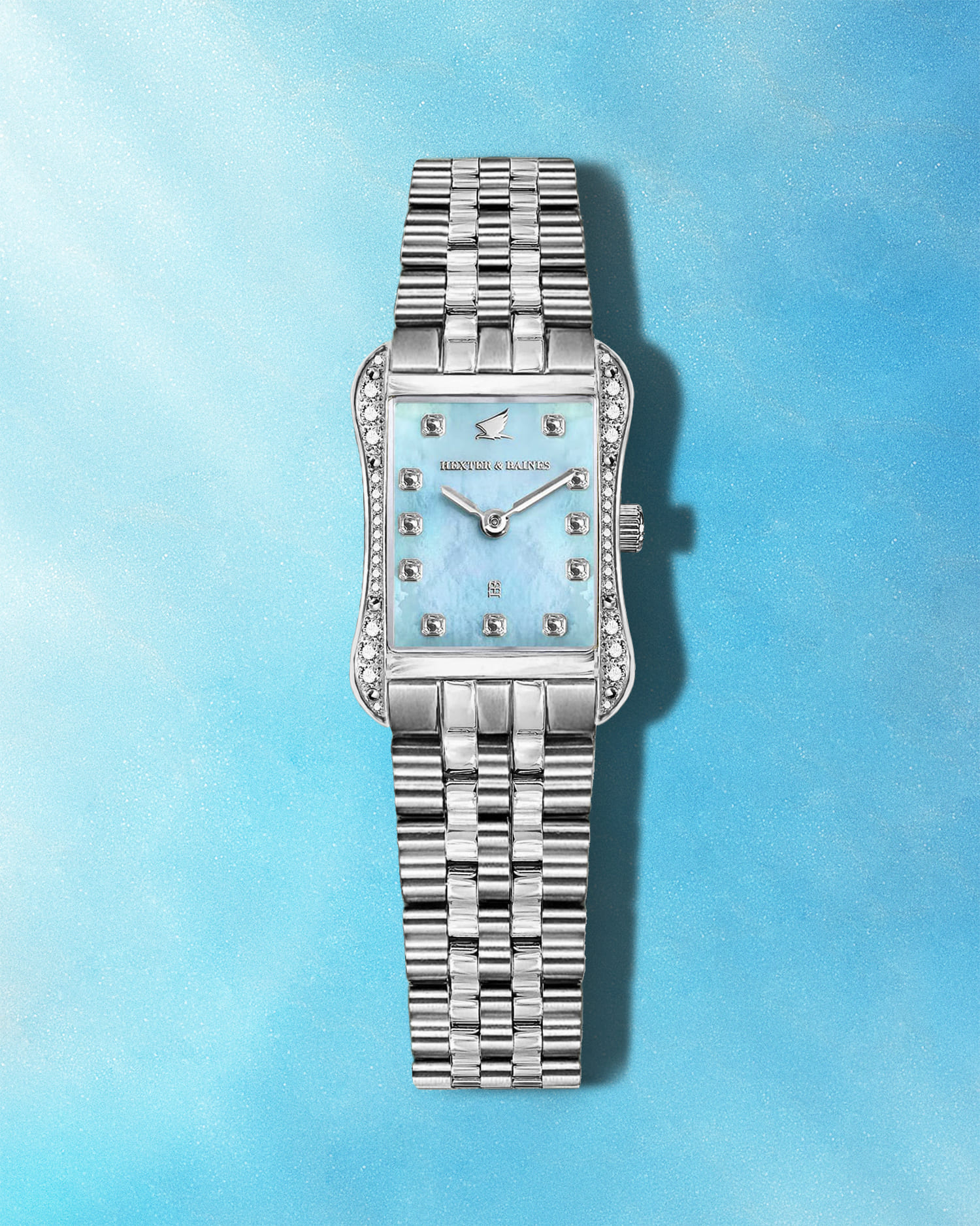 H&B Cronvas Pavé, Silver & Blue Pearl - Hexter & Baines - US