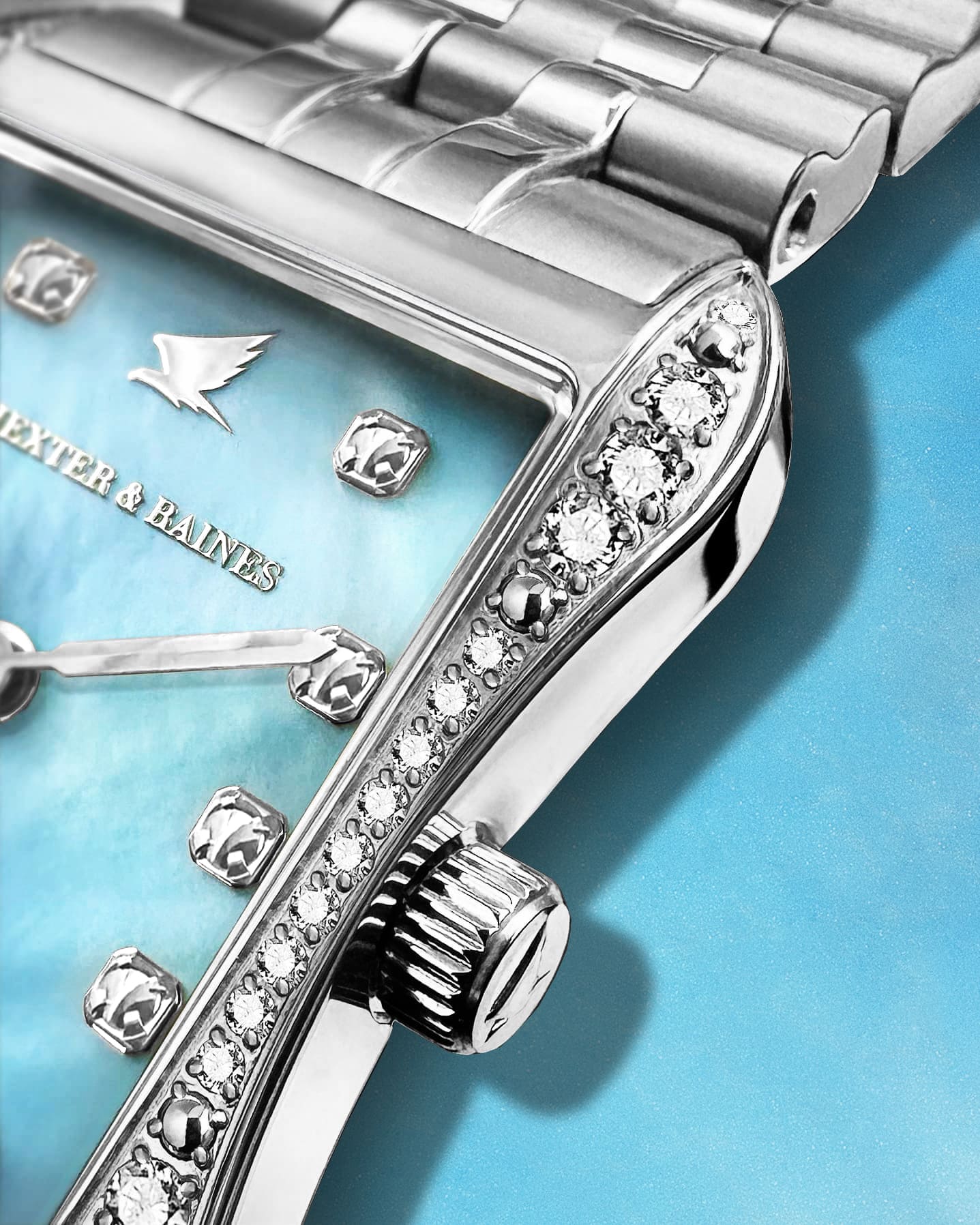 H&B Cronvas Pavé, Silver & Blue Pearl - Hexter & Baines - US