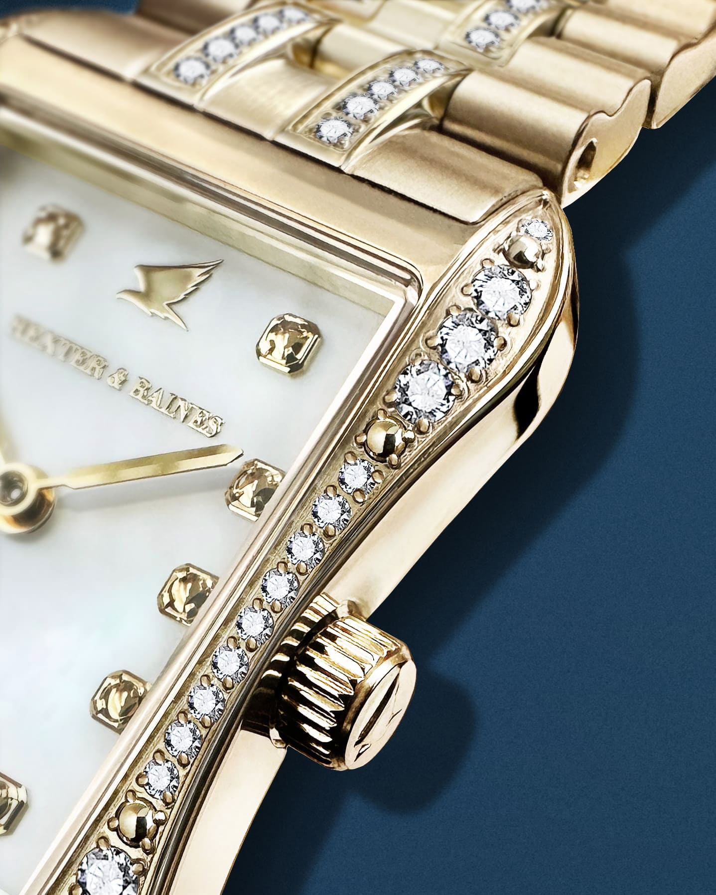 H&B Cronvas Duo Pavé, Gold & Pearl - Hexter & Baines