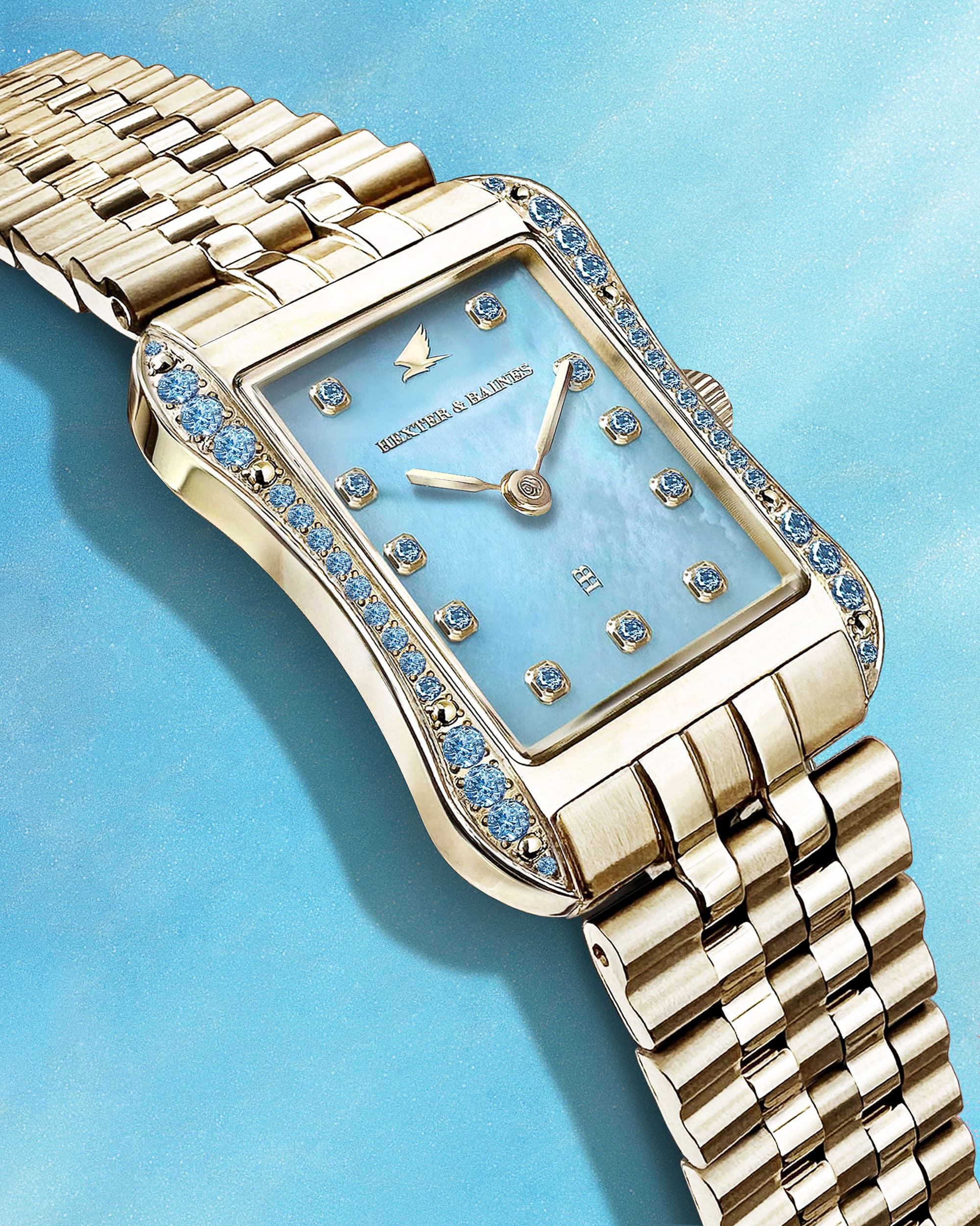 H&B Cronvas, Aqua Blue & Gold - Hexter & Baines - US