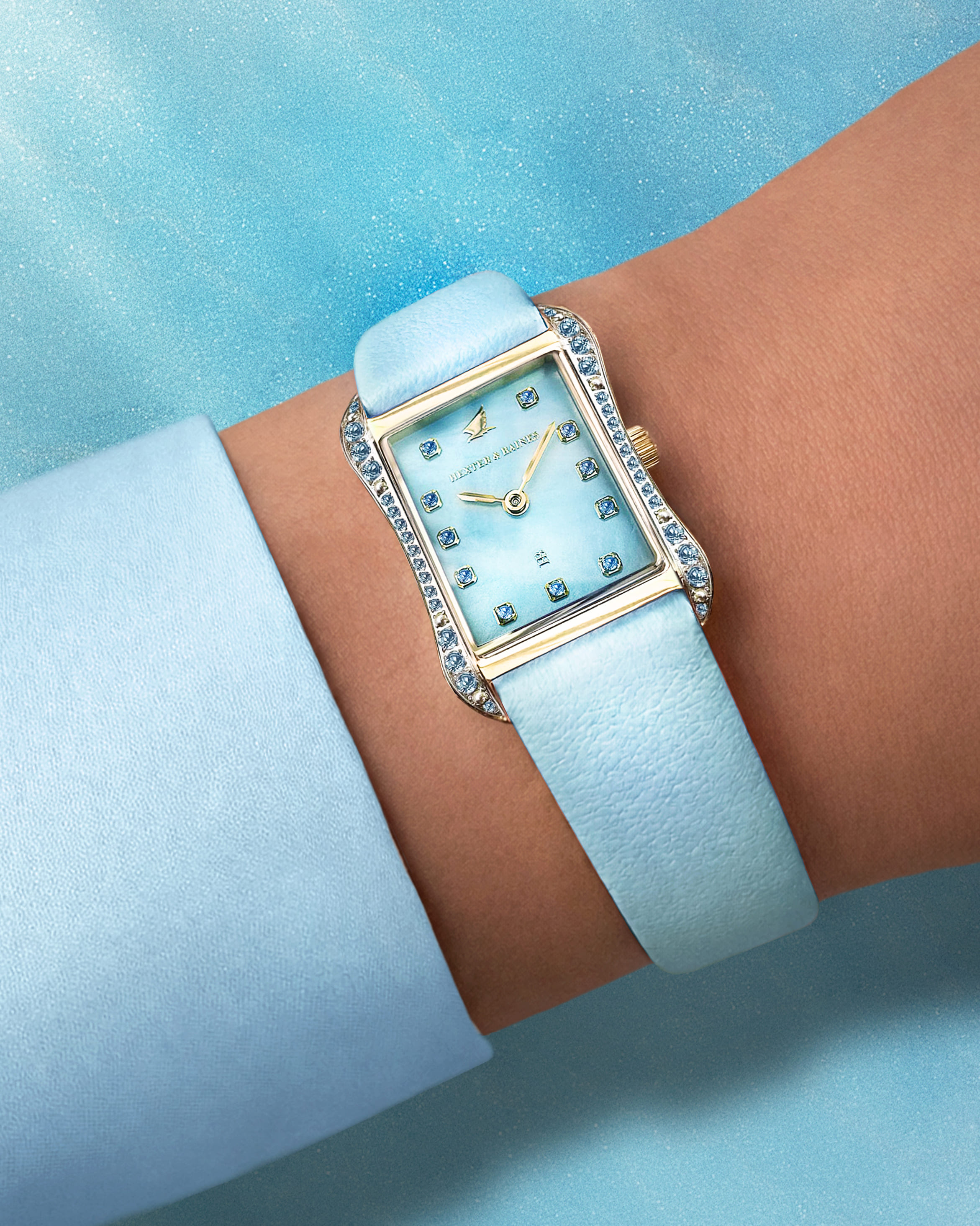 H&B Cronvas, Delicate Blue, Gold - Hexter & Baines