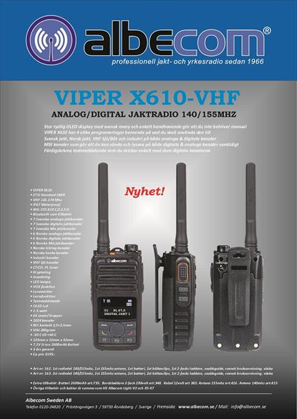 2st Jaktradio Albecom VIPER X610 Analog/Digital 155mhz - Bearplayshop.se