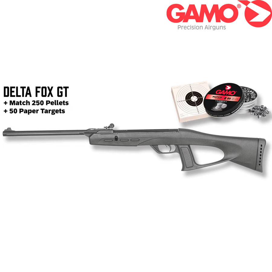 Gamo Delta Fox GT 4,5 mm. Ink. 250 Match Pellets, 50 st tavlor ...