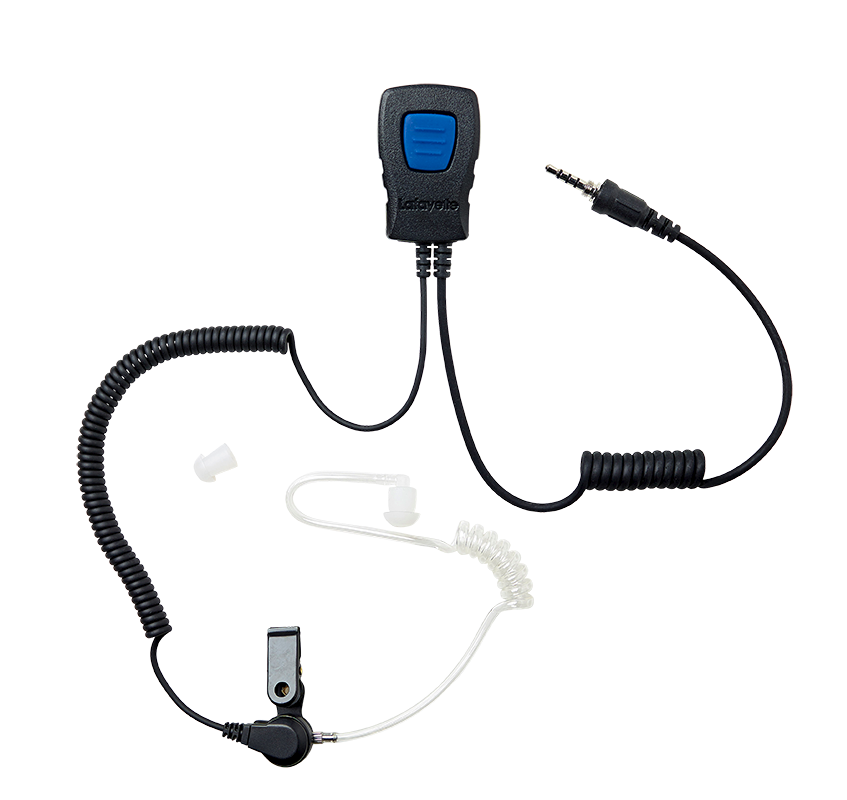 Miniheadset Security 3,5mm 4-polig gängad med luftslang - Bearplayshop.se