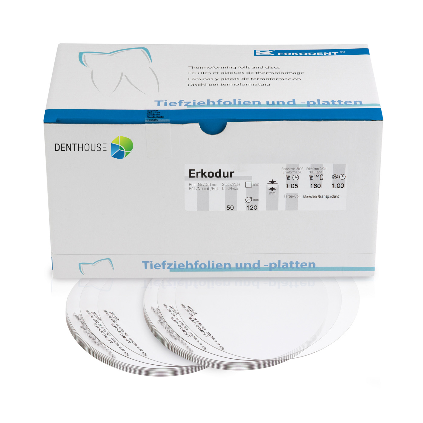 Erkodur, 0.60 mm, ò 120 mm, clear 100 pieces - Denthouse AB