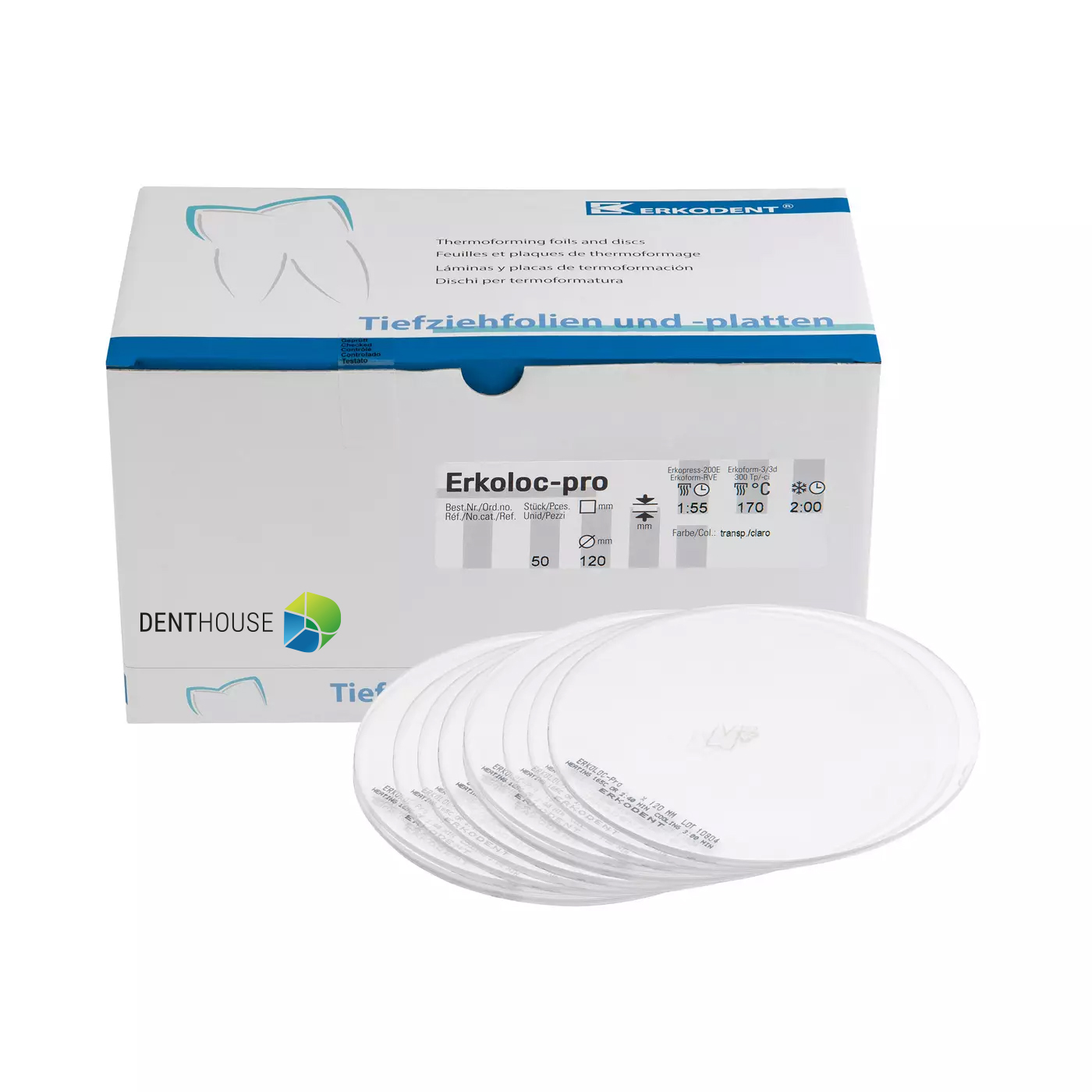 Erkoloc-pro, 3.00 mm, ò 120 mm, transparent 50 pieces - Denthouse AB