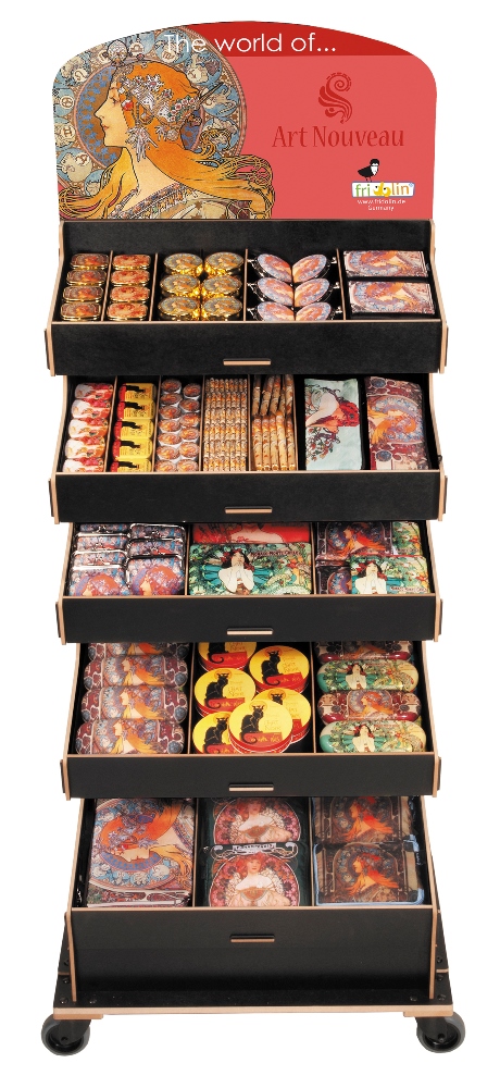 Golvdisplay med bästsäljande Art Nouveau-artiklar, TEMA-produkt - KIDEK