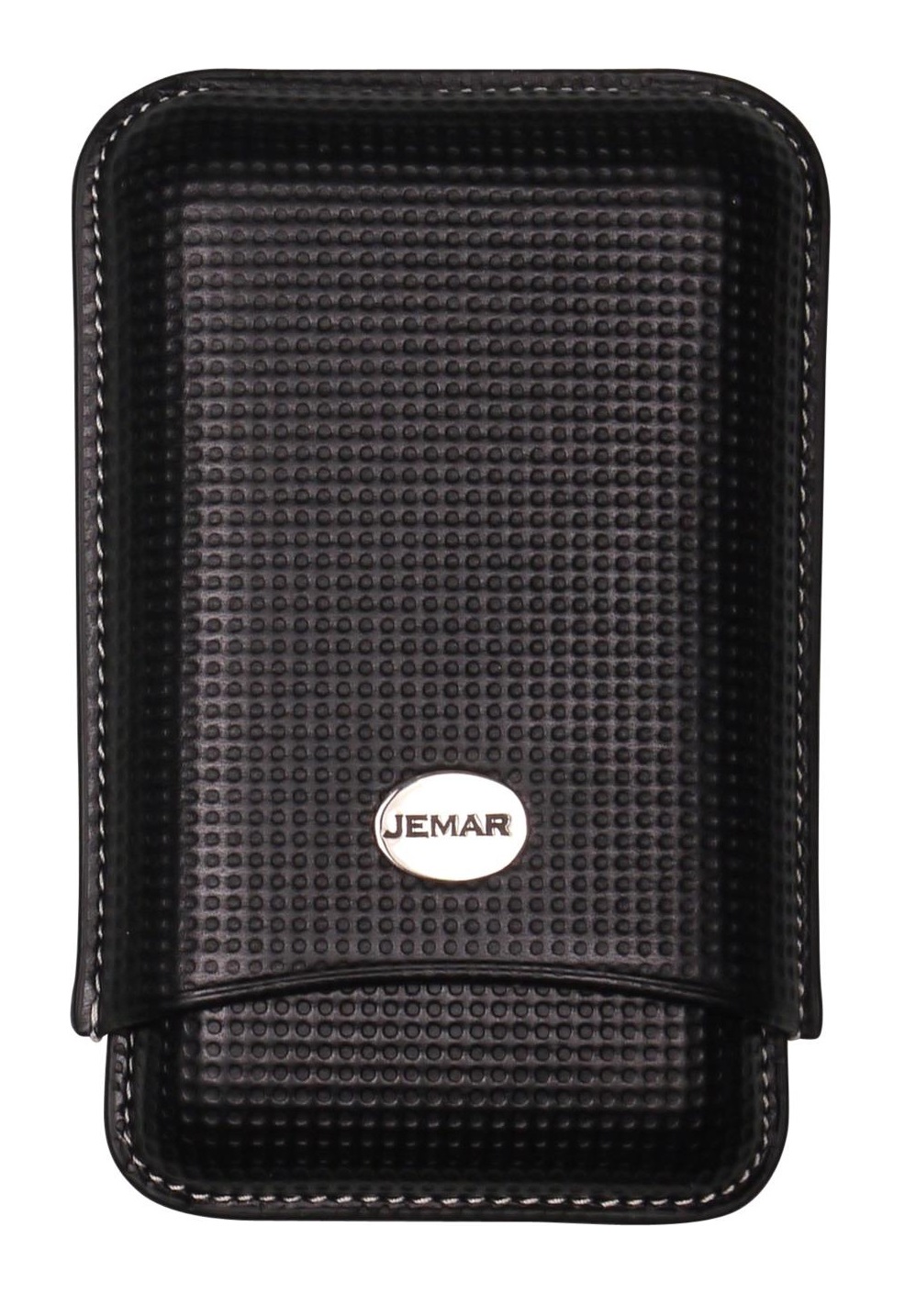 Cigarrfodral i äkta läder 3 cigarrer - Jemar Mönstrad Svart - www.puros.se