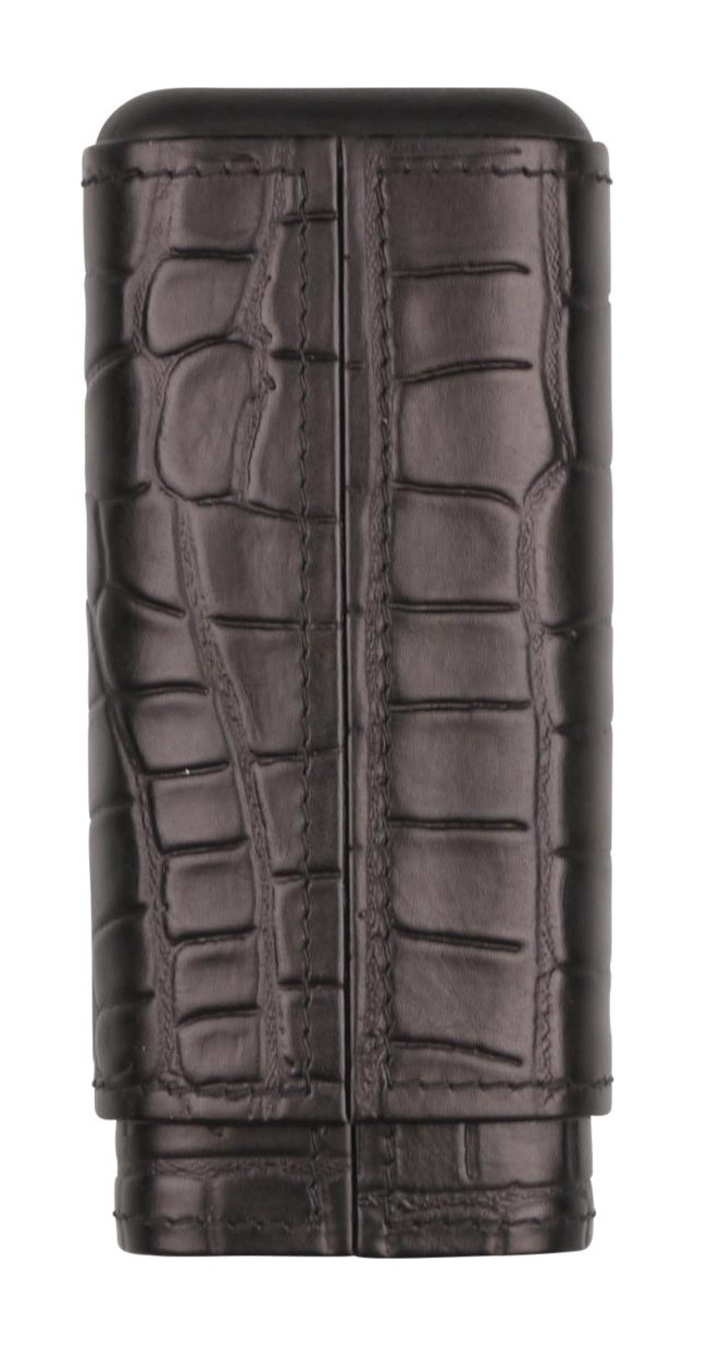 Cigarrfodral i äkta läder 3 cigarrer - Svart Krokodilmönstrad - www ...