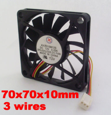 Brushless (AV-7010M12B) DC Cooling Fan 13 Blade 12V 70x70x10 mm 7010 ...