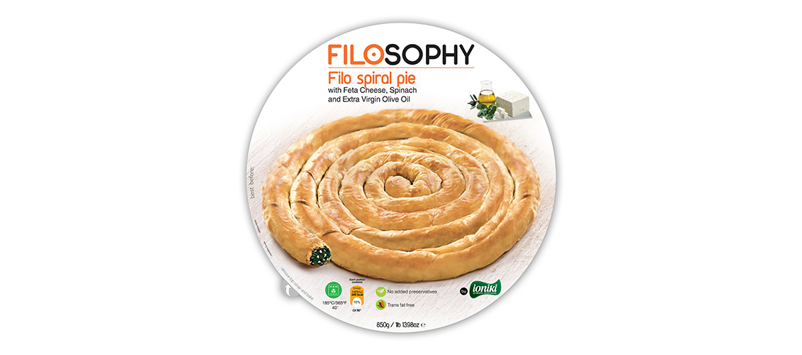 Filo spiral pie with Feta Cheese, Spinach and Extra Virgin Olive Oil ...