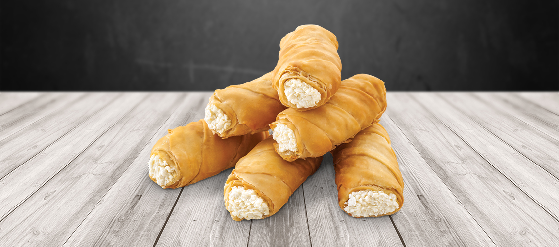 Filo mini rolls with Feta Cheese and Extra Virgin Olive Oil, Filosophi ...