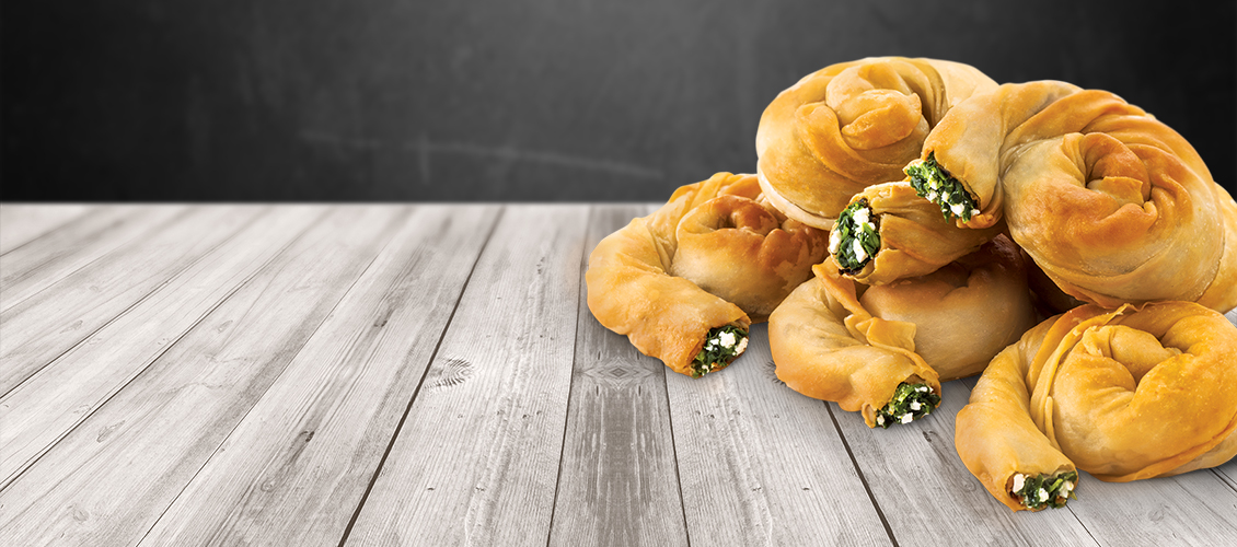 Filo mini spiral pies with Feta Cheese, Spinach and Extra Virgin Olive ...