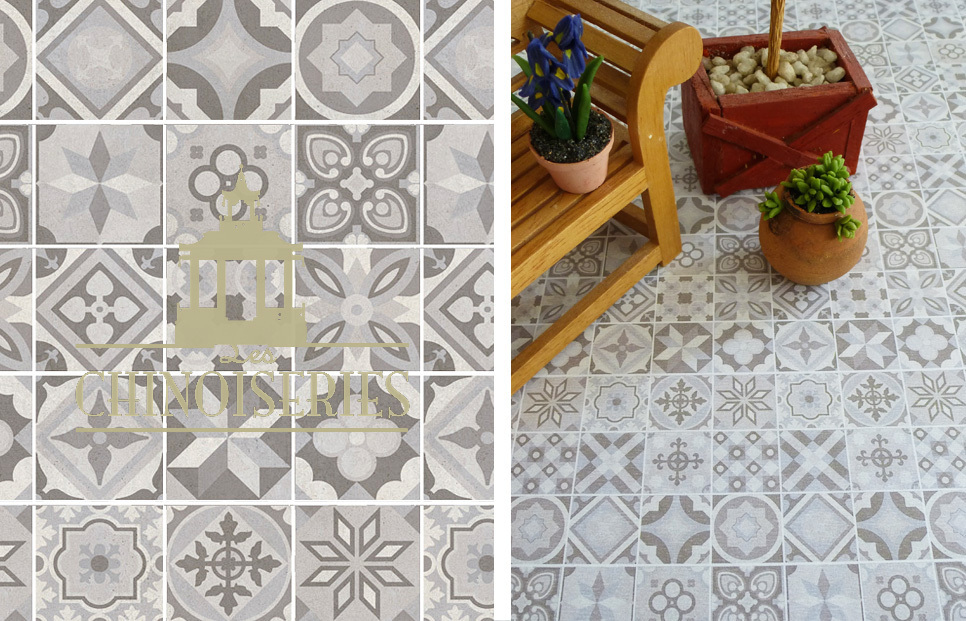 Caldas tiles - wallpaper from Les Chinoiseries - Miniatyrskatt AB
