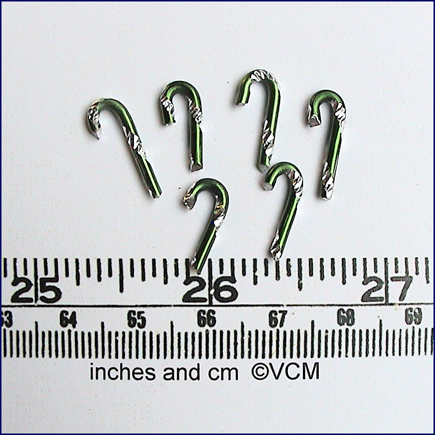 5 käppar gröna för t ex julgranen - från Valerie Claire - Miniatyrskatt AB