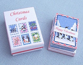 Box with christmas cards and envelopes - Miniatyrskatt AB