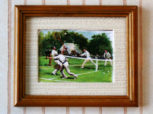 Tennis Picture - Brown Frame - Miniatyrskatt AB