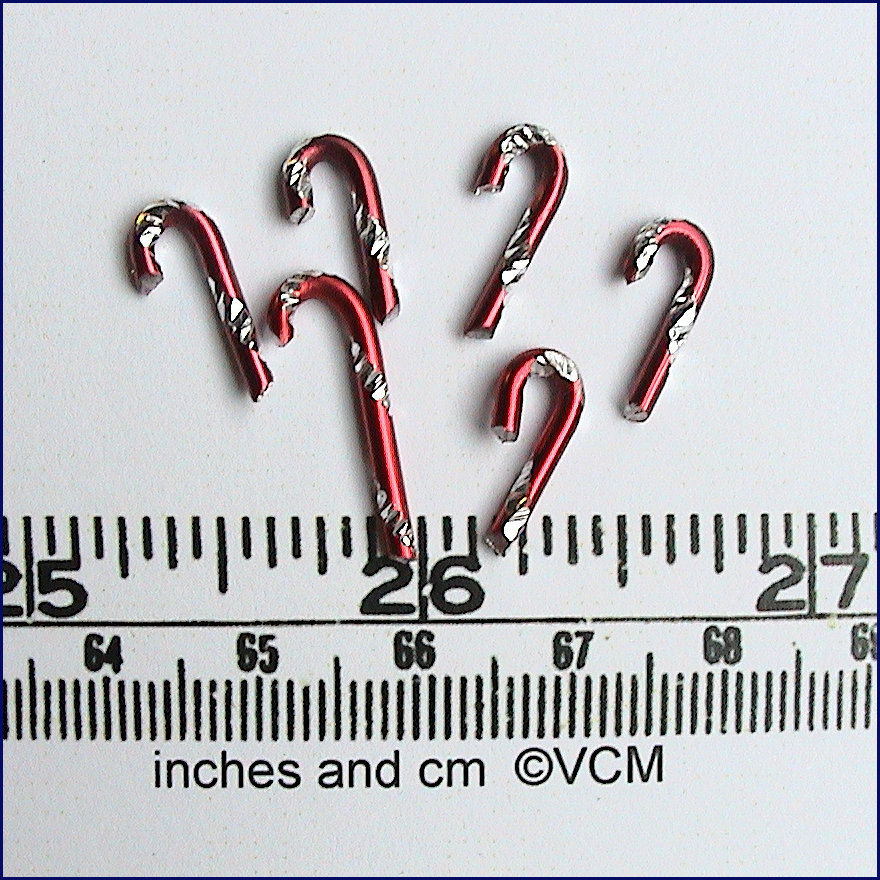 5 CANDY CANES – RED - from valerie Claire - Miniatyrskatt AB
