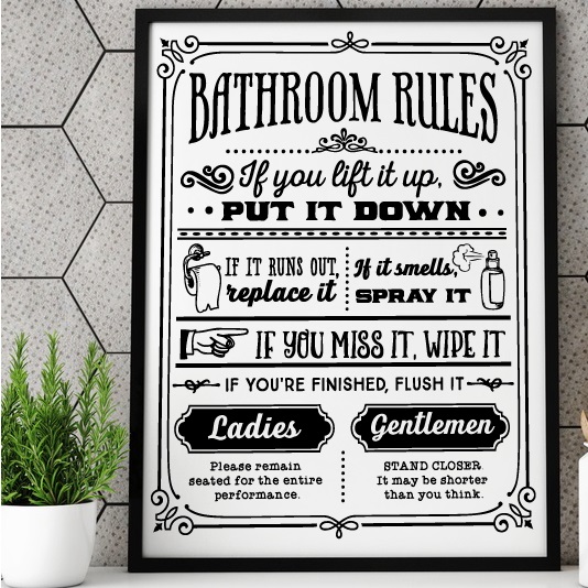 Bathroom rules Poster - Paxlux.se