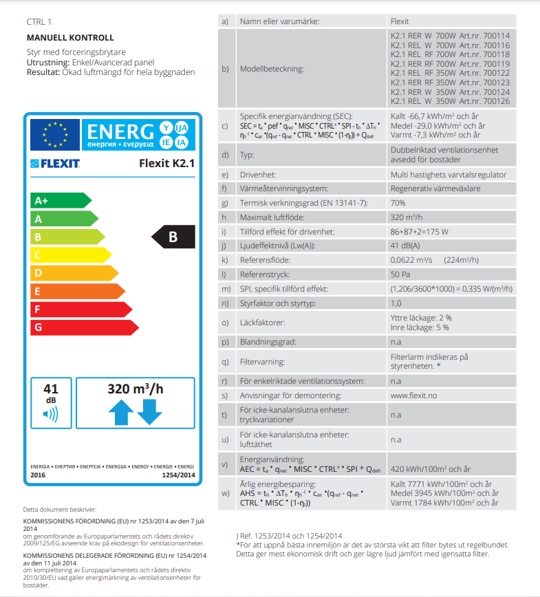 Flexit Spirit K2 Rostfri Vänsteranslutning/Sista beställningsdag 14 / ...