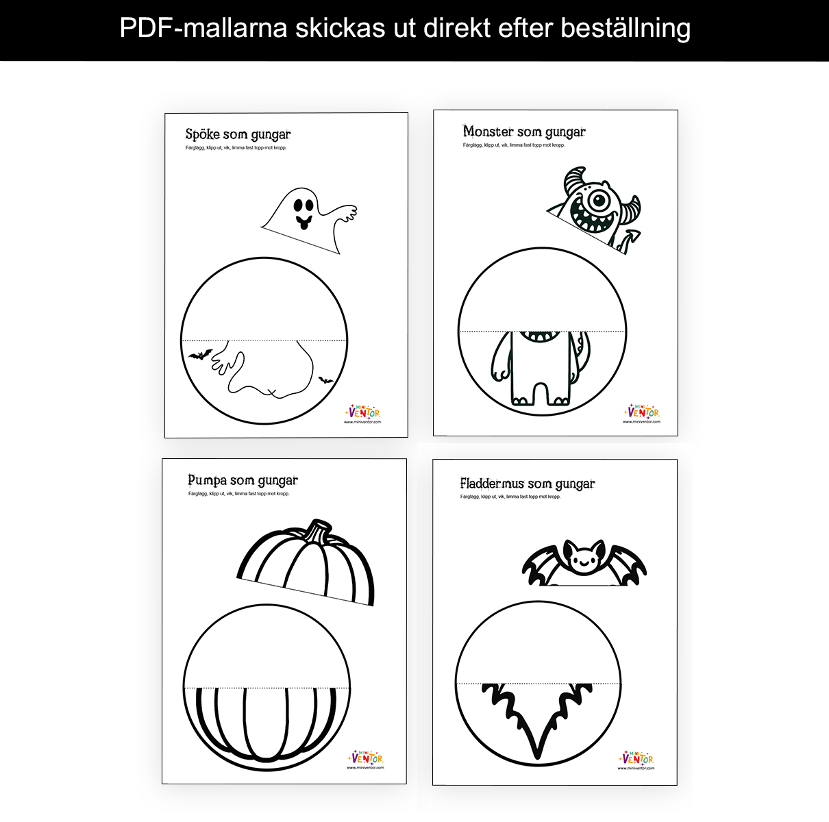 Halloweenpyssel - Pyssel som gungar - Miniventor