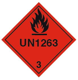 Varningsetikett UN 1263