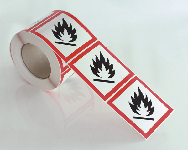 Varoitusmerkit Syttyvä GHS 02-10x10 cm