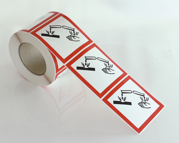 Varoitusmerkit Syövyttävä GHS 05-10x10 cm