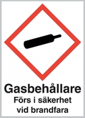 Varningsskylt Gasflaskor