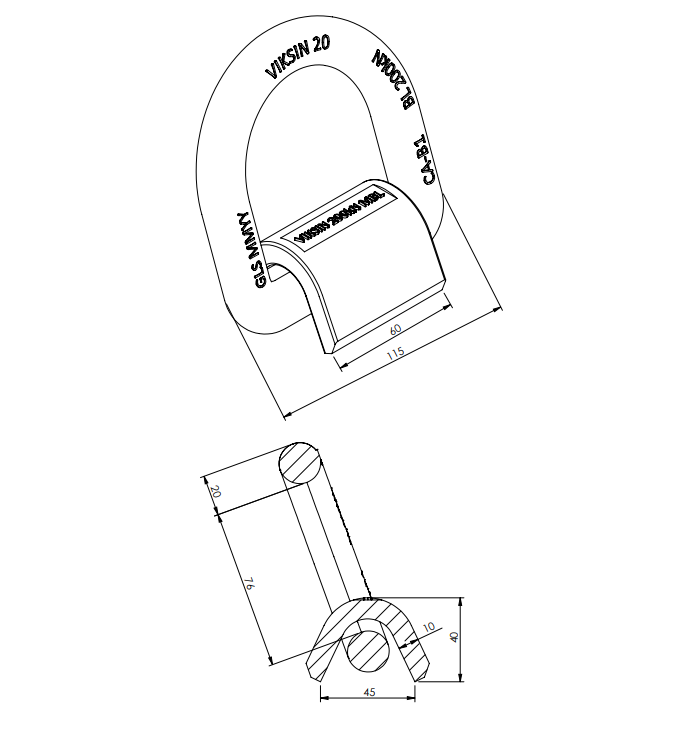 Svetsbar surrningsögla D-Ring / SWl: 10 ton / MBL: 20 ton - Bengtssons ...