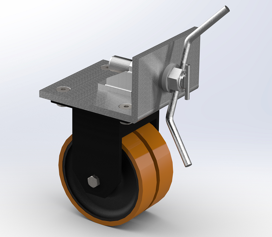 Fast containerhjul med montageplatta 2 Ton - Bengtssons Lifting