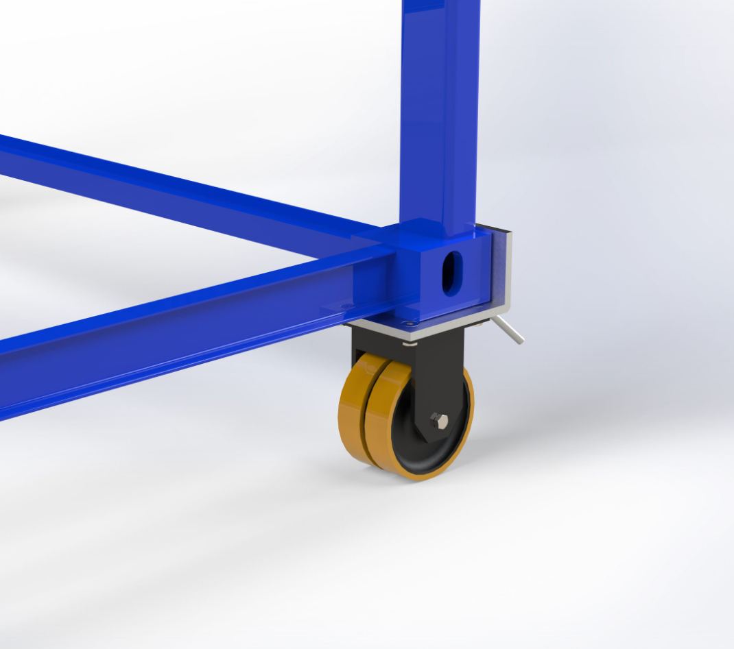 Fast containerhjul med montageplatta 2 Ton - Bengtssons Lifting