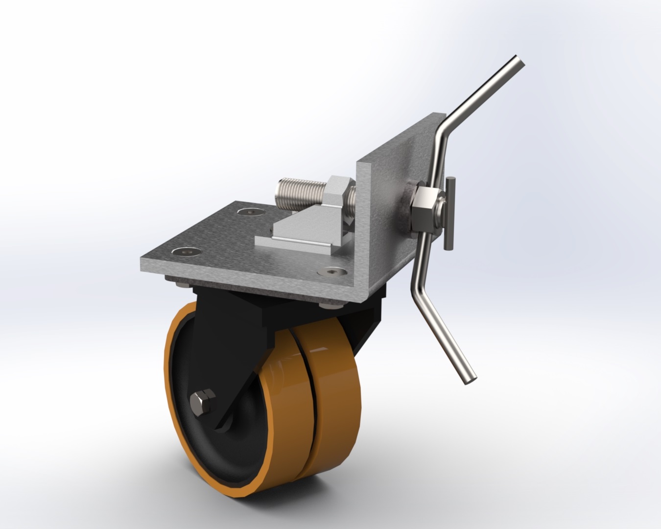 Roterbart containerhjul med montageplatta 2 Ton - Bengtssons Lifting